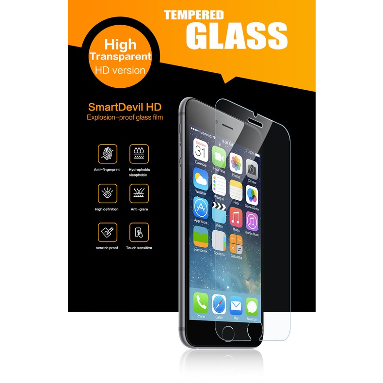 SmartDevil 2 ชิ้น ฟิล์มกระจกนิรภัยกันรอยหน้าจอ 2.5D สําหรับ iPhone 6s 7 8 Plus XR Xs max 11 Pro ...