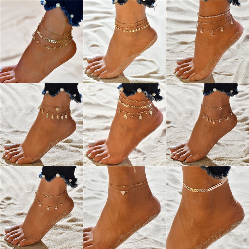 ประณีต ankletsModyle Vintage Beach Foot Anklet For Women Bohemian ...