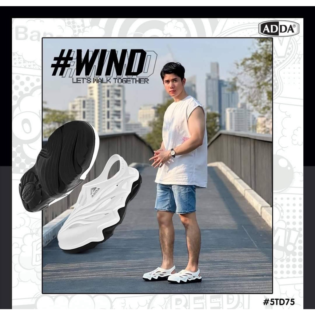 AD75.41NEW ADDA WIND รองเท้าแตะ รองเท้าลำลอง ชาย ญ แบบสวมหัวโต รุ่น ...