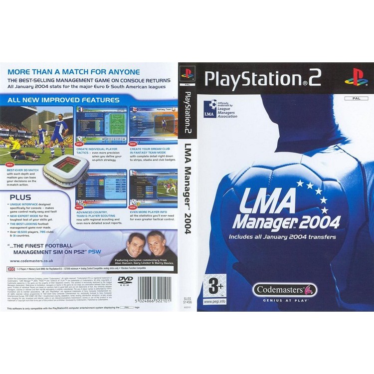 LMA MANAGER 2004 [PS2 EU : DVD5 1 Disc] | Shopee Thailand