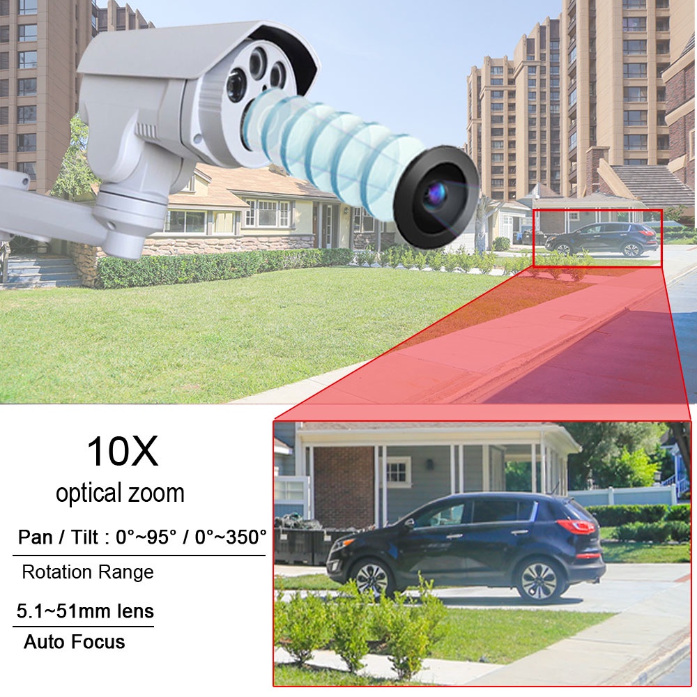 CCTV Security 2MP 10X AHD Bullet PTZ Camera 5MP TVI CVI CVBS 4in1 Pan ...