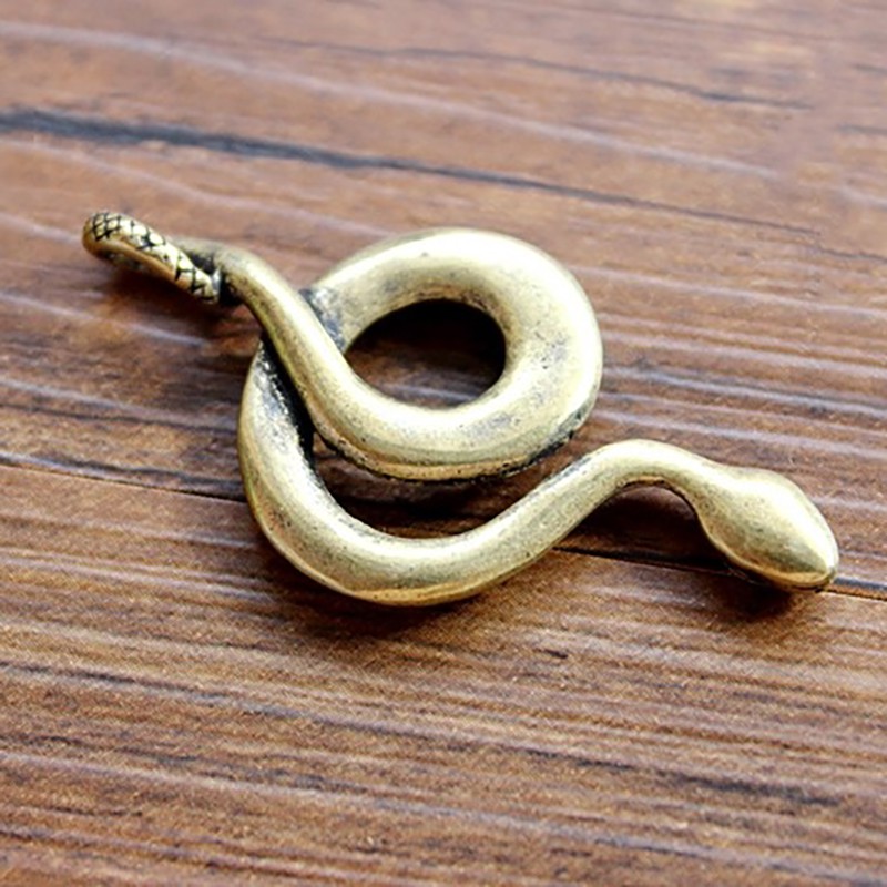 CNEDC Brass Vintage Snake Key Ring Key Chain Pendant Car Hanging Beads ...