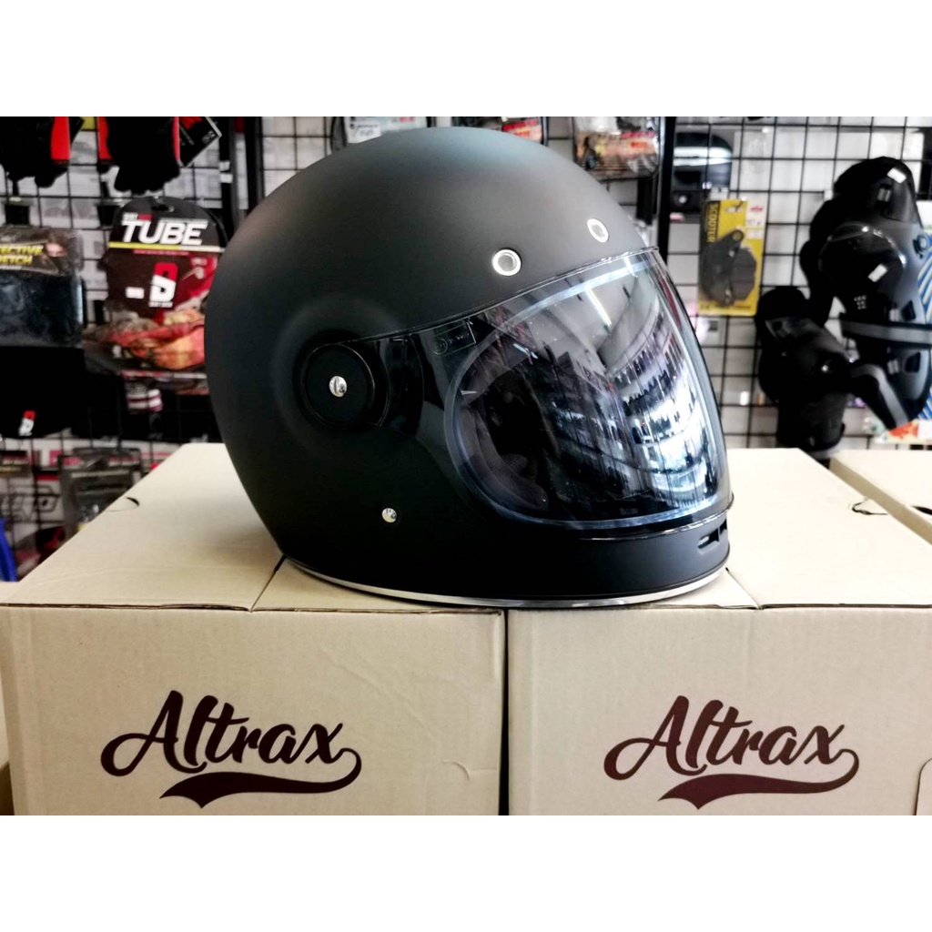 หมวกกันน็อค ALTRAX VINTAGE คลาสสิค วินเทจ สีดำด้าน Black Matte ...