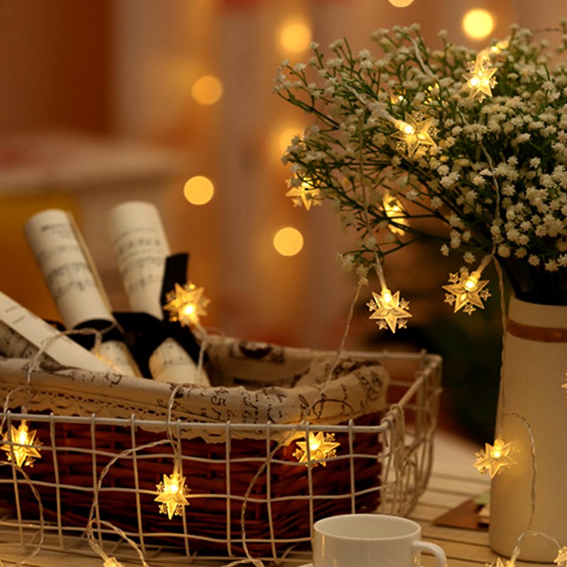 สายไฟ Led รูปดาวและดวงจันทร์สีขาว 1.5 เมตร 3 เมตรสําหรับตกแต่งปาร์ตี้ ...