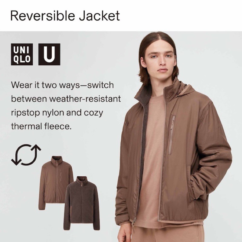 Uniqlo U Reversible Jacket มีฮู้ด ใส่ได้ 2 ด้าน Size S เท่านั้น ...