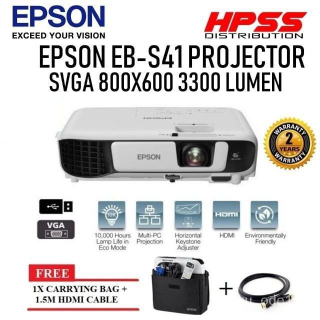 m0l5 EPSON EB-E10 EB-W51 EB-X06 EB-X41 EB-W06 EB-X05 EB-X51 PA503SB HDMI PROJECTOR. LIKE X1123H ...
