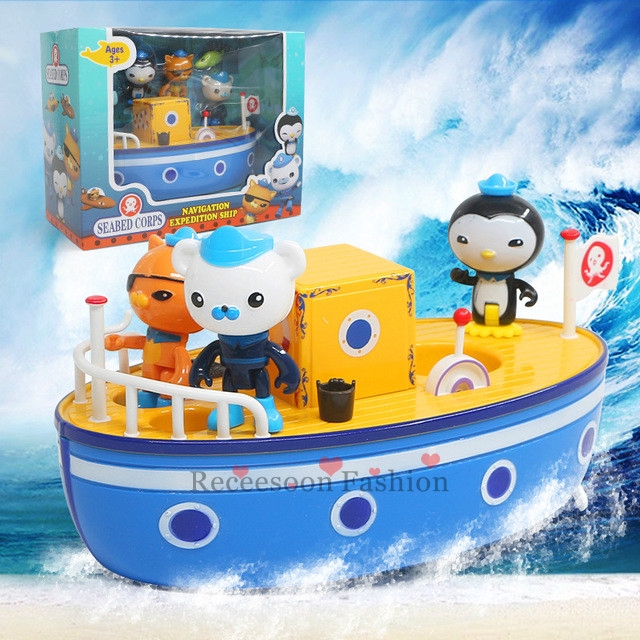 Cartoon Octonauts Rescue Boat Toys Set Baby Bath Toy Float Ship Kids ...