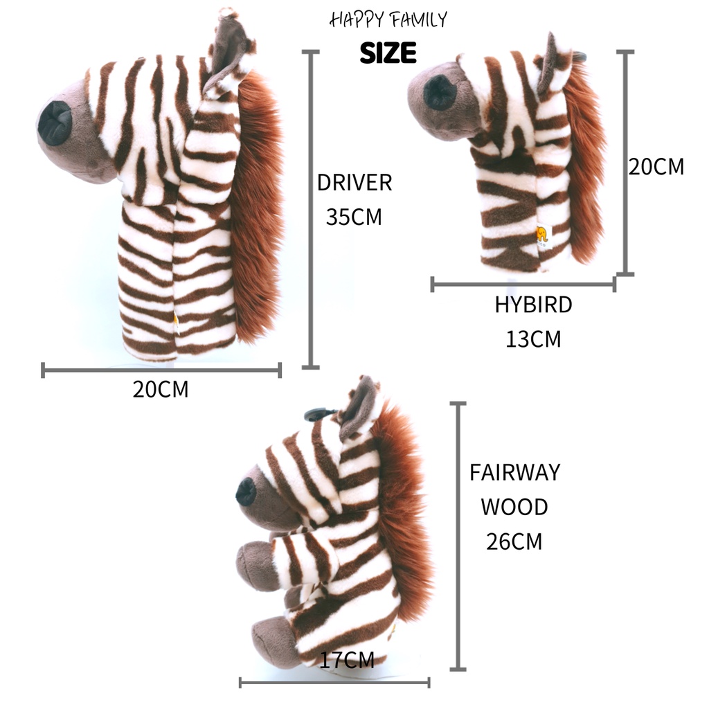 WICOGolfGolf Club Head Cover Happy Family Wild Animal Zebra Driver ...
