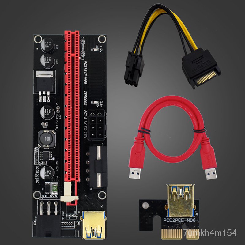 【ใหม่Hot สุดๆ】ขายดี 009S Plus PCI-E Riser Card PCI Express 1X to 16X ...