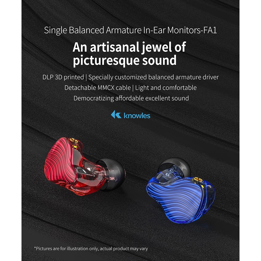 Fiio FA1 ของแท้ รับประกันศูนย์ไทย หูฟัง Pure Balanced ไดร์เวอร์ Knowles ED-33357 รูปทรง Custom ...