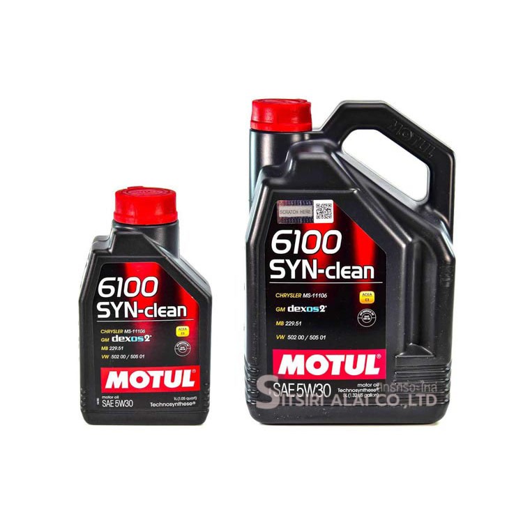 น้ำมันเครื่องสังเคราะห์ MOTUL 6100 SYN-Clean 5W 30 5W30 4L+1L | Shopee ...