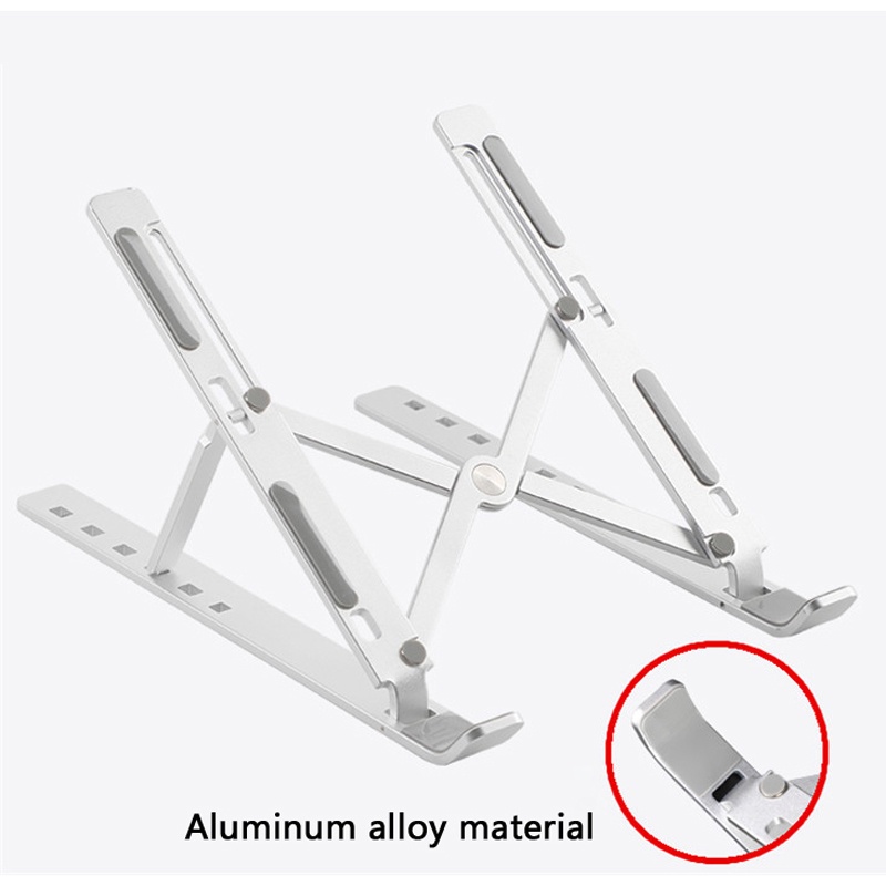 Metal Adjustable Foldable Laptop Tablet PC Stand Holder Portable Slim ...