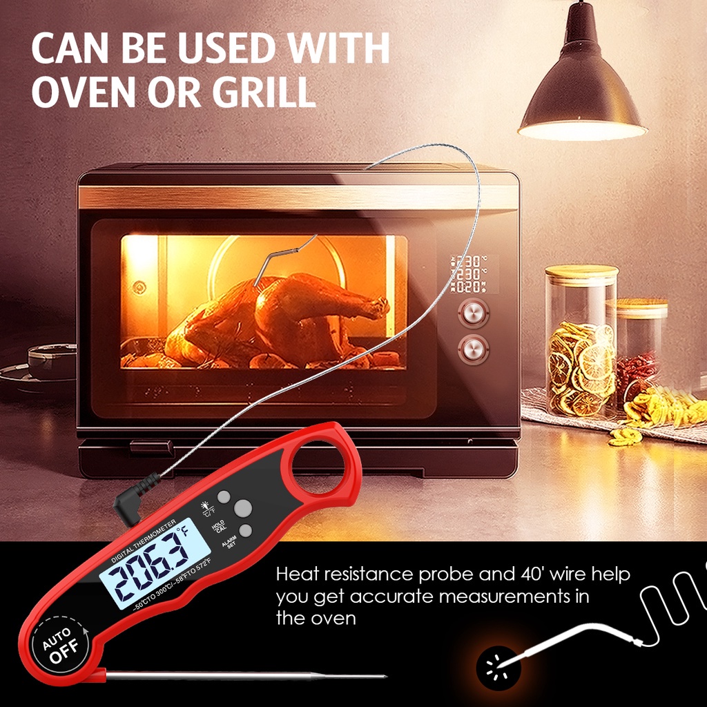 Digital Probe Meat Thermometer Kitchen Wireless Cooking Bbq Food ...