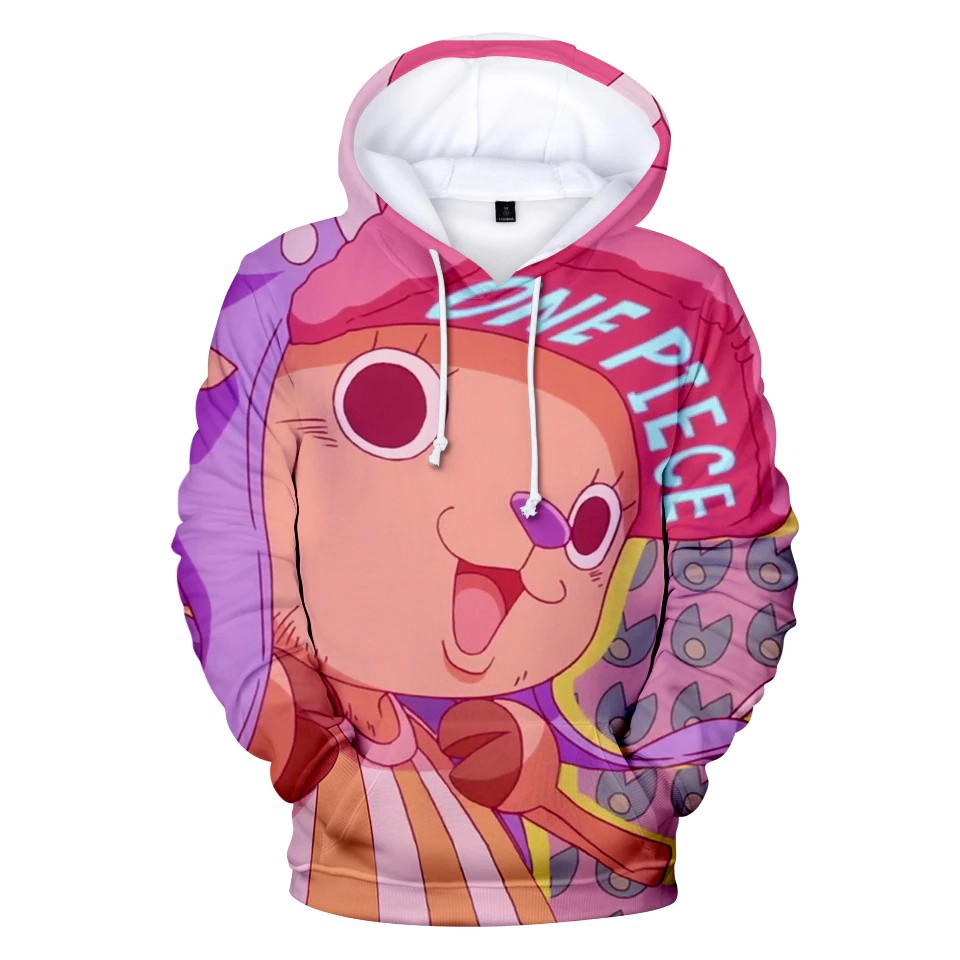 Fashion 3D One Piece Anime Men Pullovers Hooded Casual Long Sleeve ...