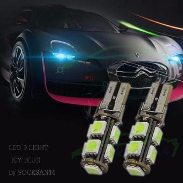 ไฟหรี่ (สีไอซ์บลู) LED ICY BLUE 5050 T10(9 LIGHT) X 2 หลอด | Shopee ...