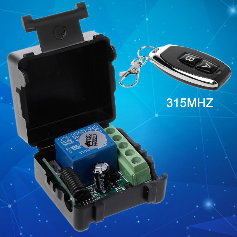 Remote Control Wireless Switch 12V 315MHz 1CH Relay Receiver Module RF ...