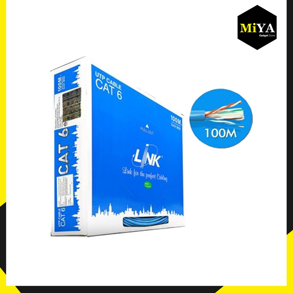สายแลน LAN Cat6 LINK แบ่งตัดมีขนาด 1M2M3M5M10M15M20M25M30M50M60-100m ...