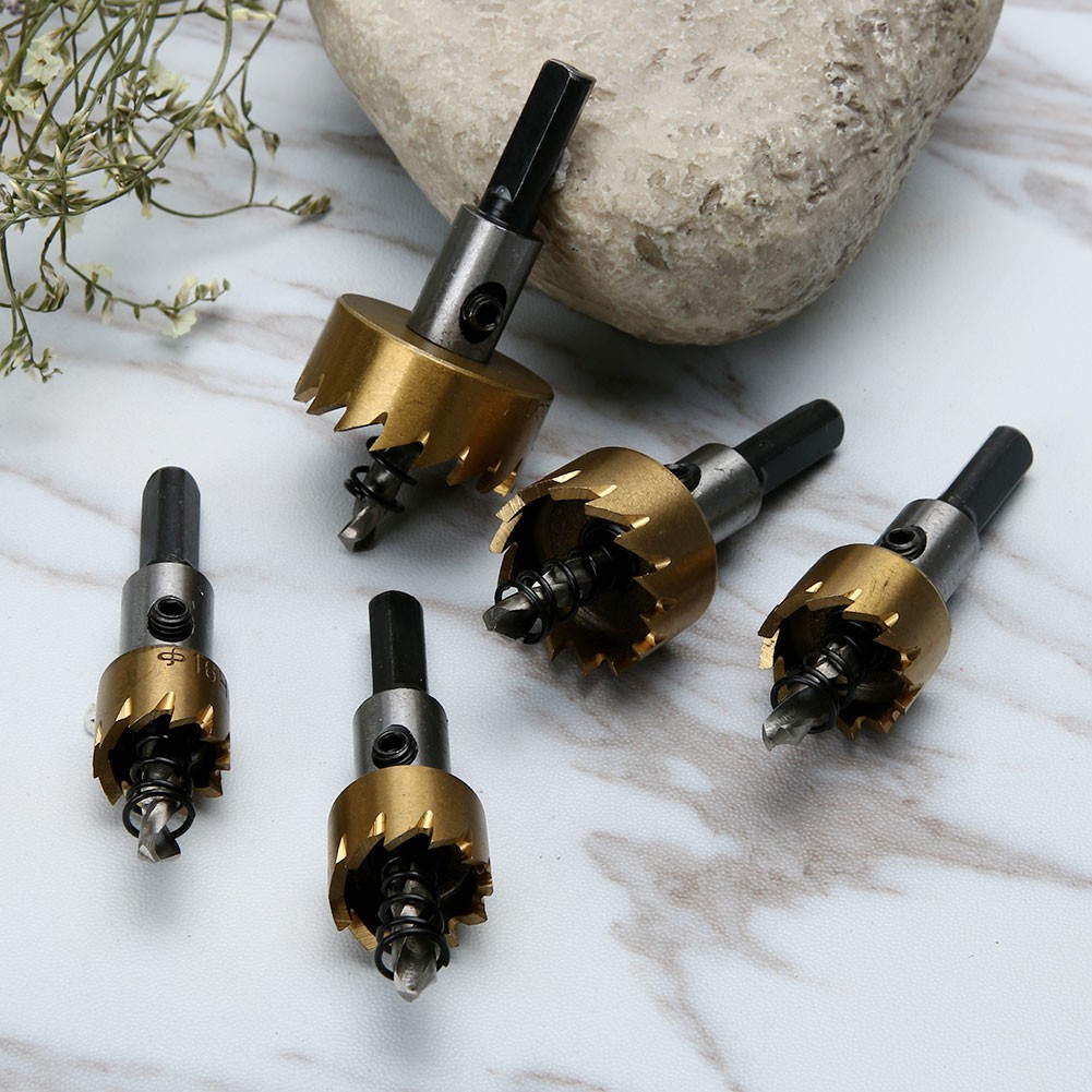 ACTâ ¤5pcs 16-30mm Hole Saw Cutter Drill Bit Set HSS Sheet Metal Reamer ...