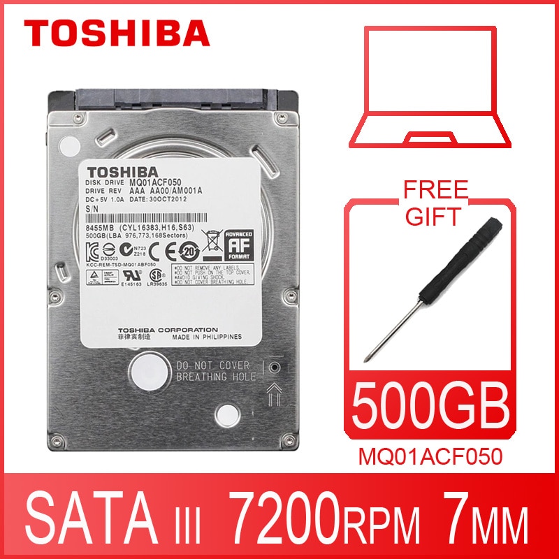 TOSHIBA Laptop Hard Drive Disk 500GB 500G Original Internal Notebook ...