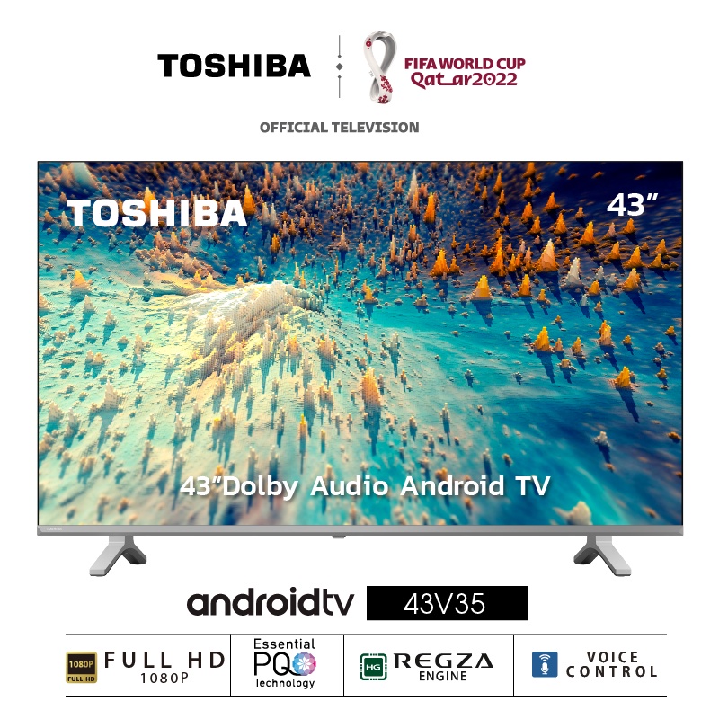 Toshiba TV 43V35KP ทีวี 43 นิ้ว Full HD Wifi Bluetooth Android TV Google assistant Voice Control ...