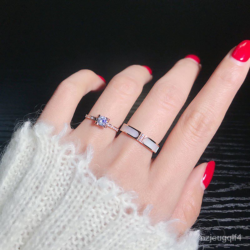 Three Diamond Shell Rings Korea Dongdaemun High-Quality Fashion All ...