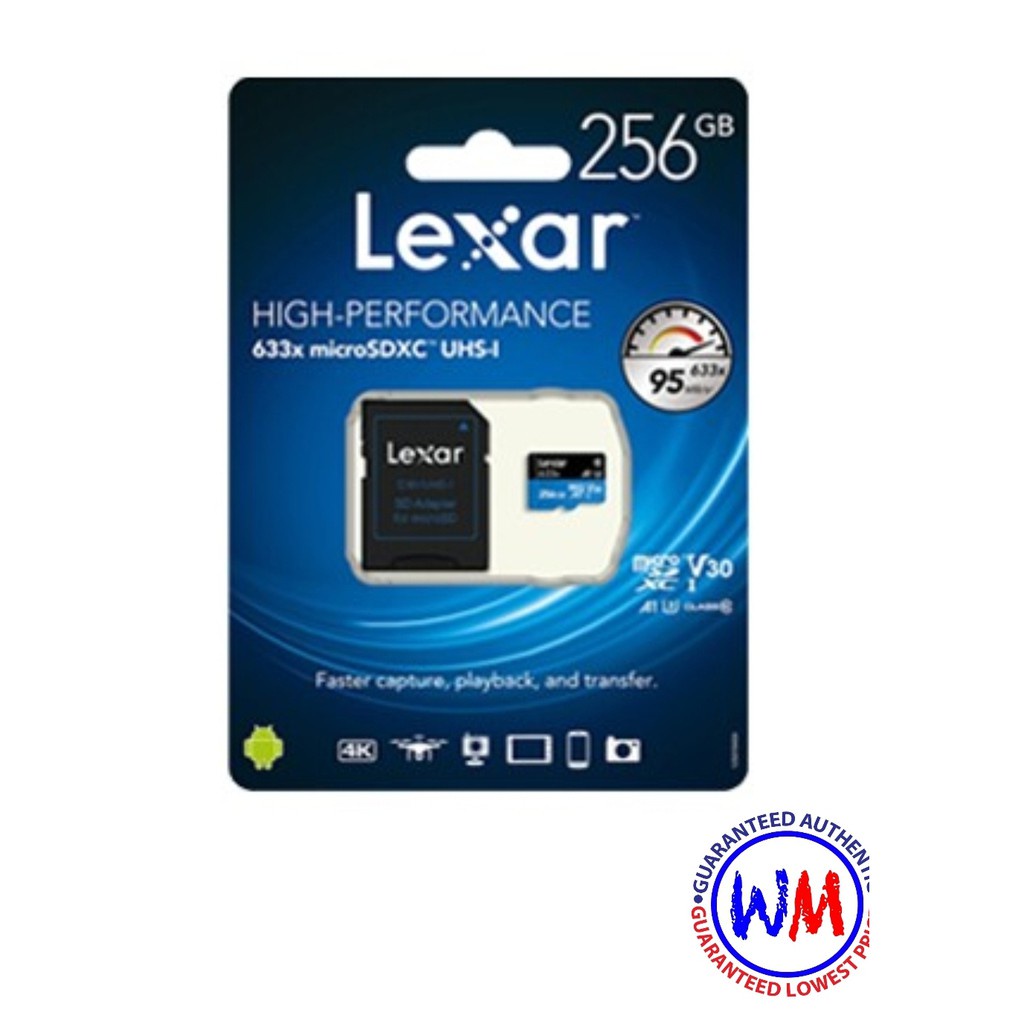 Lexar High Performance micro SD 256GB 95MBs LSDMI256BBAP633 ...