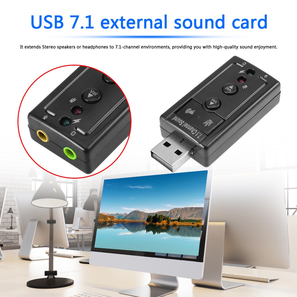 2022NEWSTUSB 2.0 3D Virtual 12Mbps External 7.1 Channel Audio Sound Adapter DH D69 - n6s0wn5y0o ...