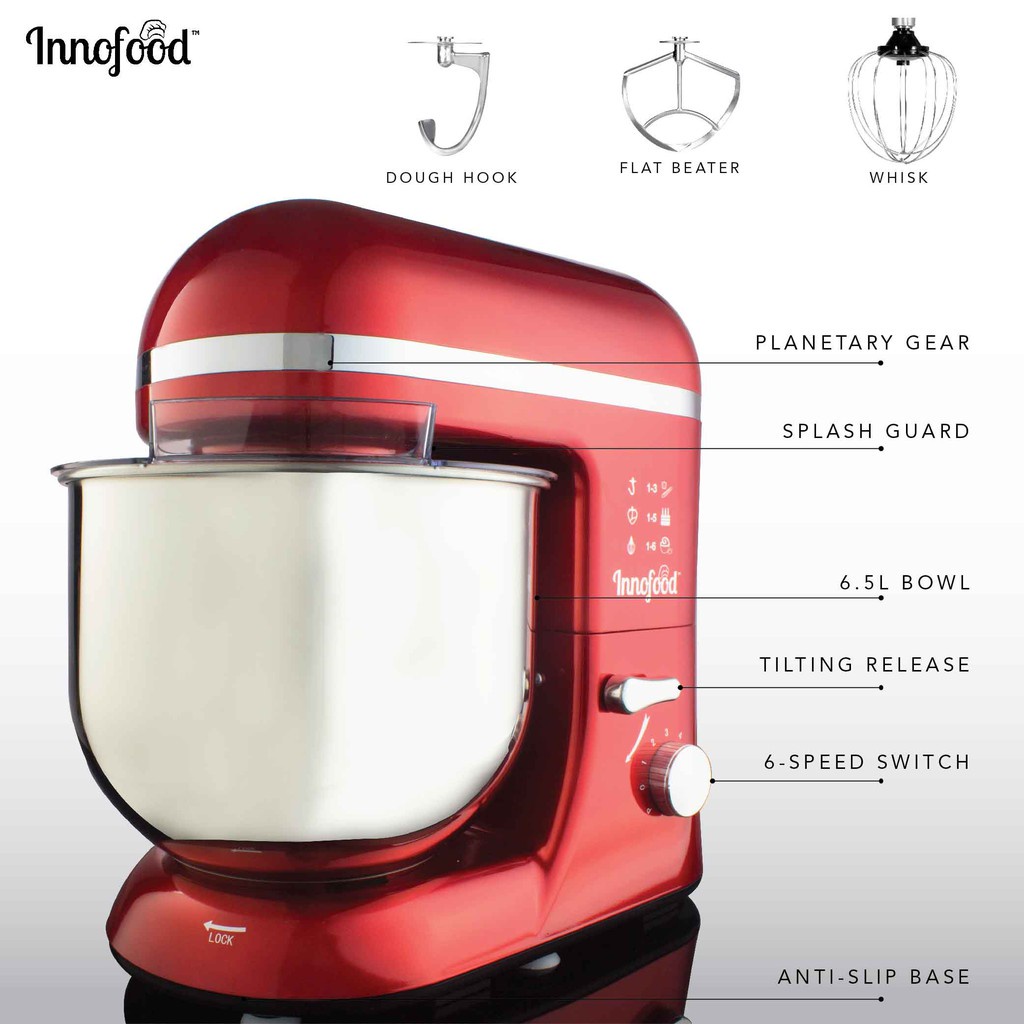 Innofood 1300W 6.5 Litres Stand Mixer Heavy Duty Baking Mixer Cake Mixer LOWEST PRI - kggfsgez2j ...