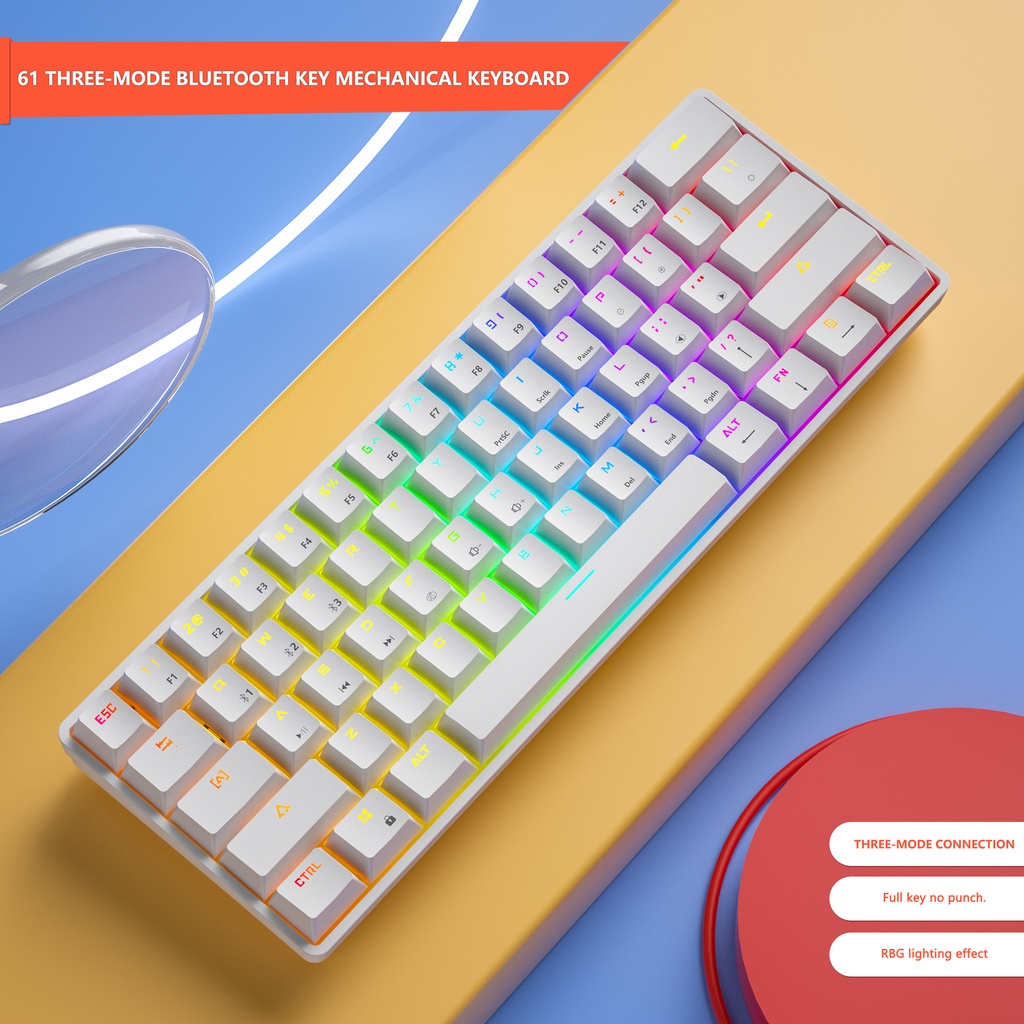 LEAVEN K28 Mechanical Keyboard wireless Gaming Keyboard 60 RGB Dual ...