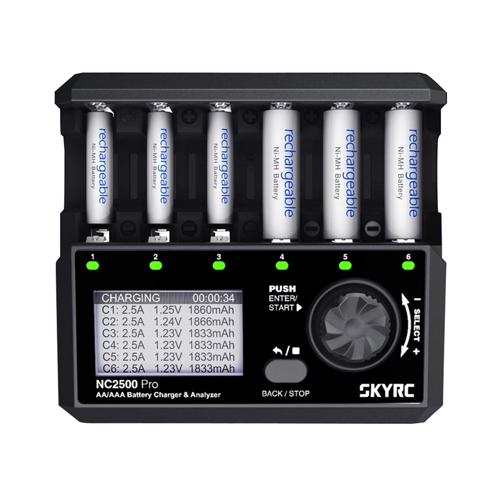 SKYRC NC2500 Pro NiMH NiCd LCD Smart Battery Charger for AA AAA ...