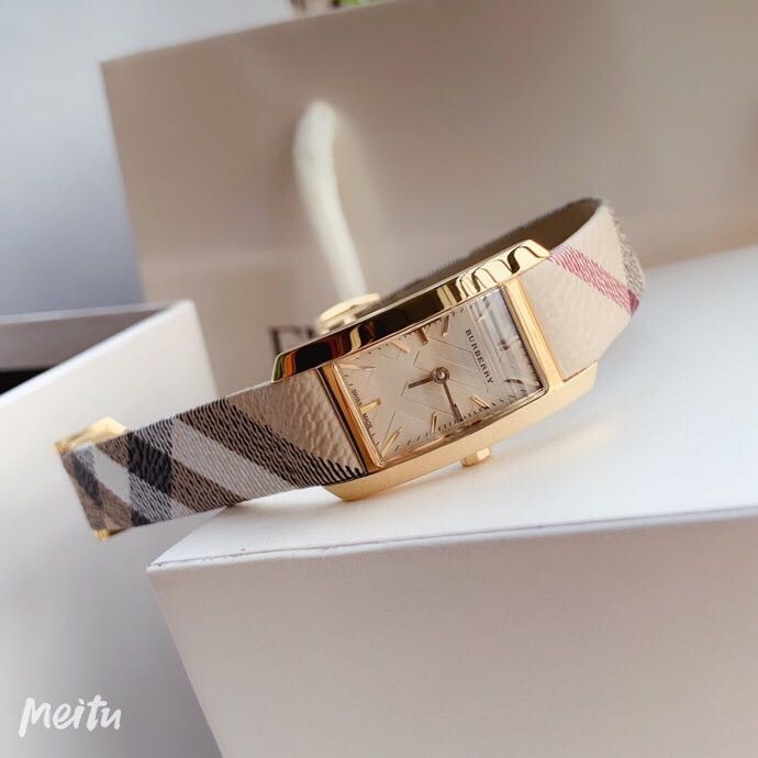 BURBERRY Pioneer Gold Dial Gold Ion-plated Ladies Watch BU9509 ...
