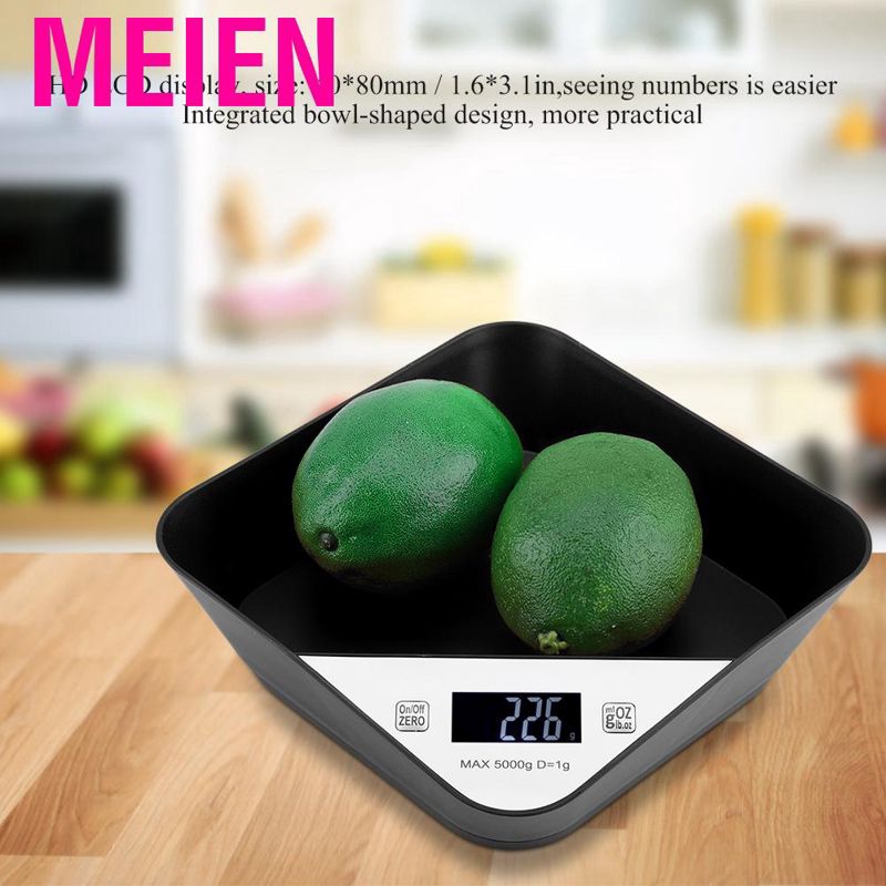 meien 5 กก.1 ก. เครื่องชั่งน้ําหนักดิจิตอลแบบพกพาสําหรับชั่งอาหาร ...