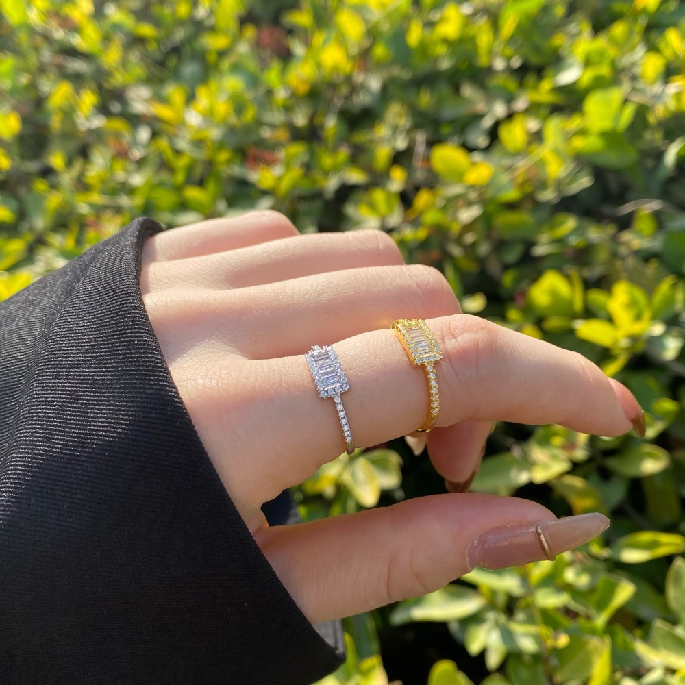 ™925 Sterling Silver Sparkling Sona Diamond Moon Stars Finger Rings for ...