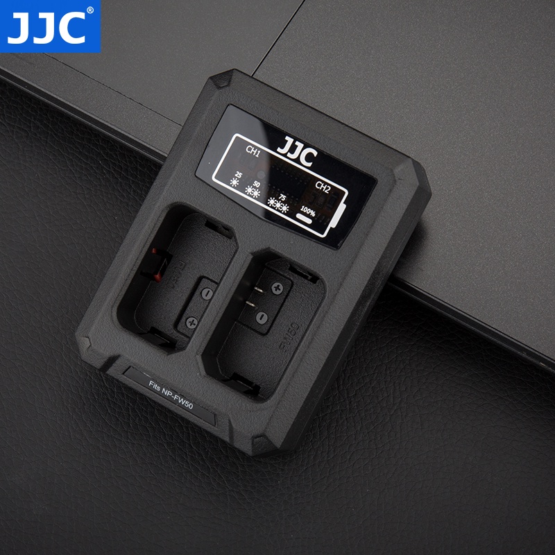 JJC เหมาะสำหรับ Sony NP-FW50 เครื่องชาร์จแบตเตอรี่ USB ชาร์จคู่ไมโครเดี่ยว A6000 A6300 A6500 ZV ...