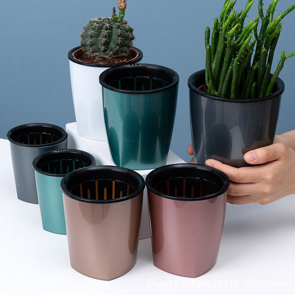 SIMPLE Durable Plant Flower Pot Balcony Automatic Water-Absorbing ...