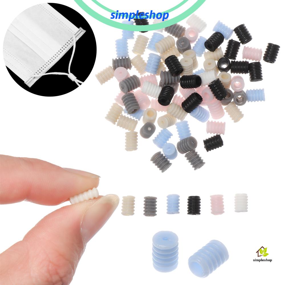 SIMPLE 100PCS Accessories Silicone Cord Locks Colorful Non Slip Stopper ...