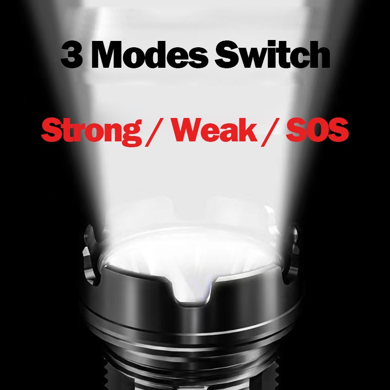 High Power Strong Light Flashlight with high lumens Outdoor Torch LED ...