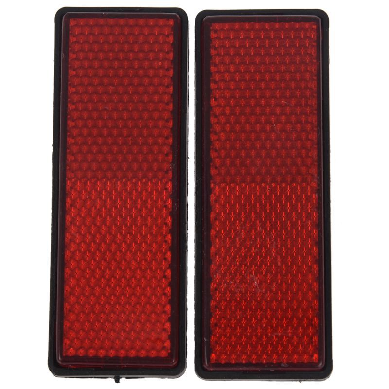 rectangle red Reflectors Universal For Motorcycles ATV Bikes Dirt Bikes ...