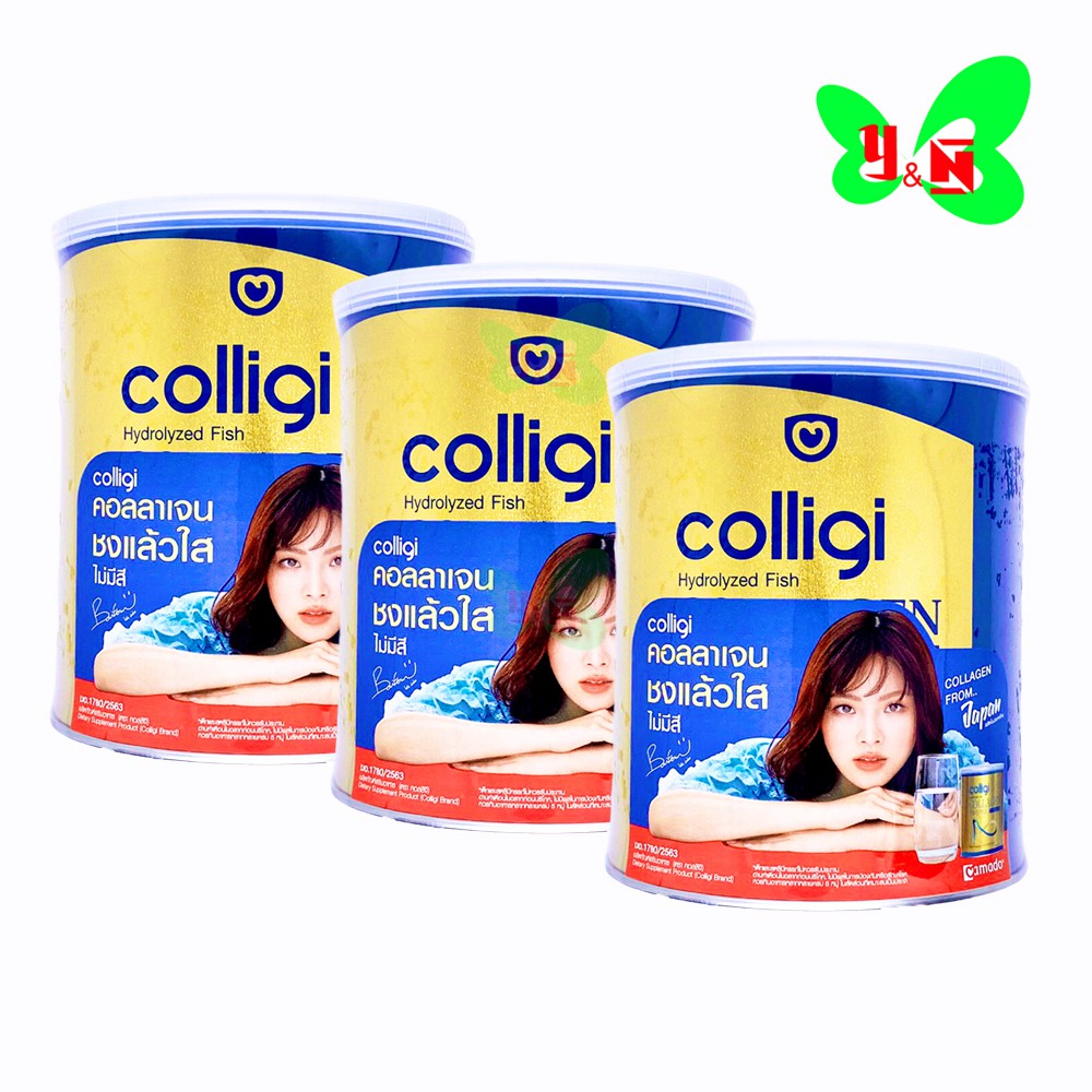 Amado Colligi Collagen " 3 กระป๋อง " คอลลิจิ คอลลาเจน (100g x3 ...
