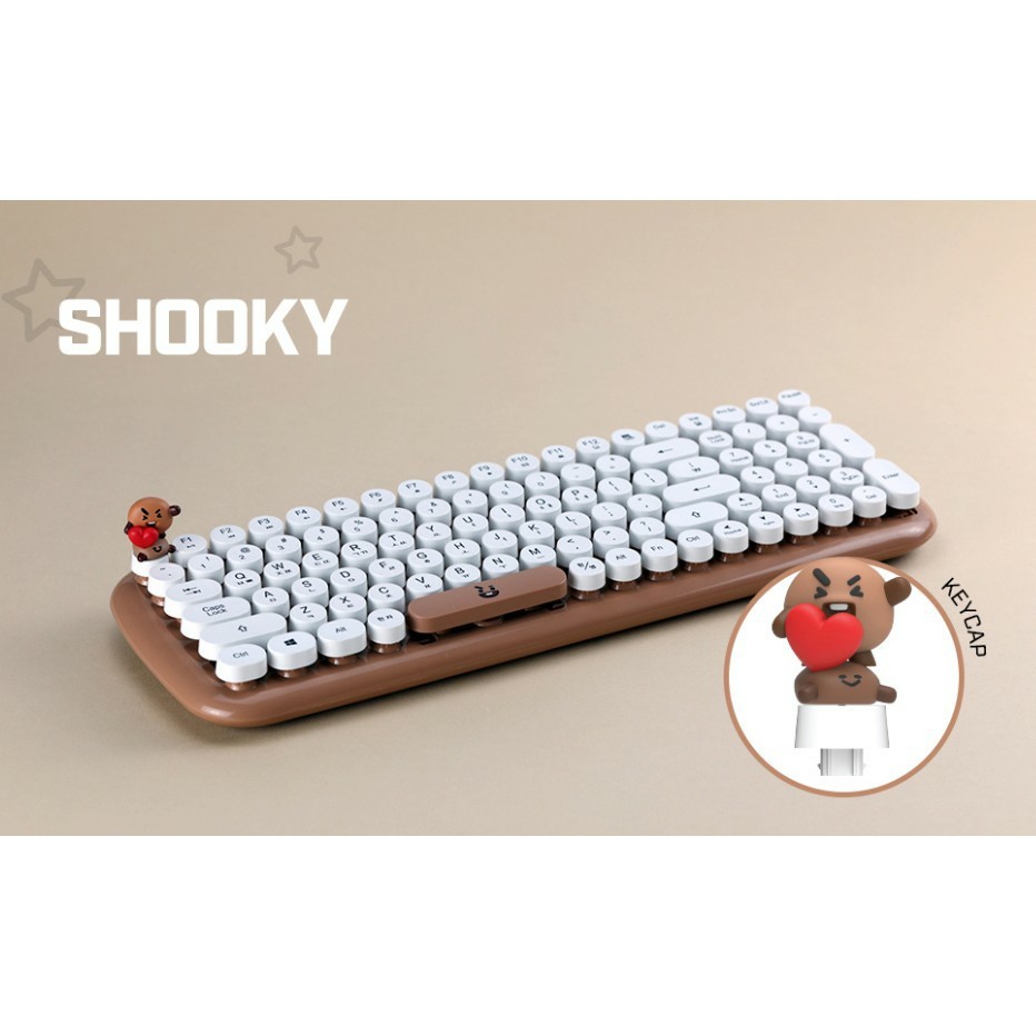 BT21 Baby Wireless Retro Keyboard + Keycap Line Friends Royche Goods K-POP BTS tV7b | Shopee ...