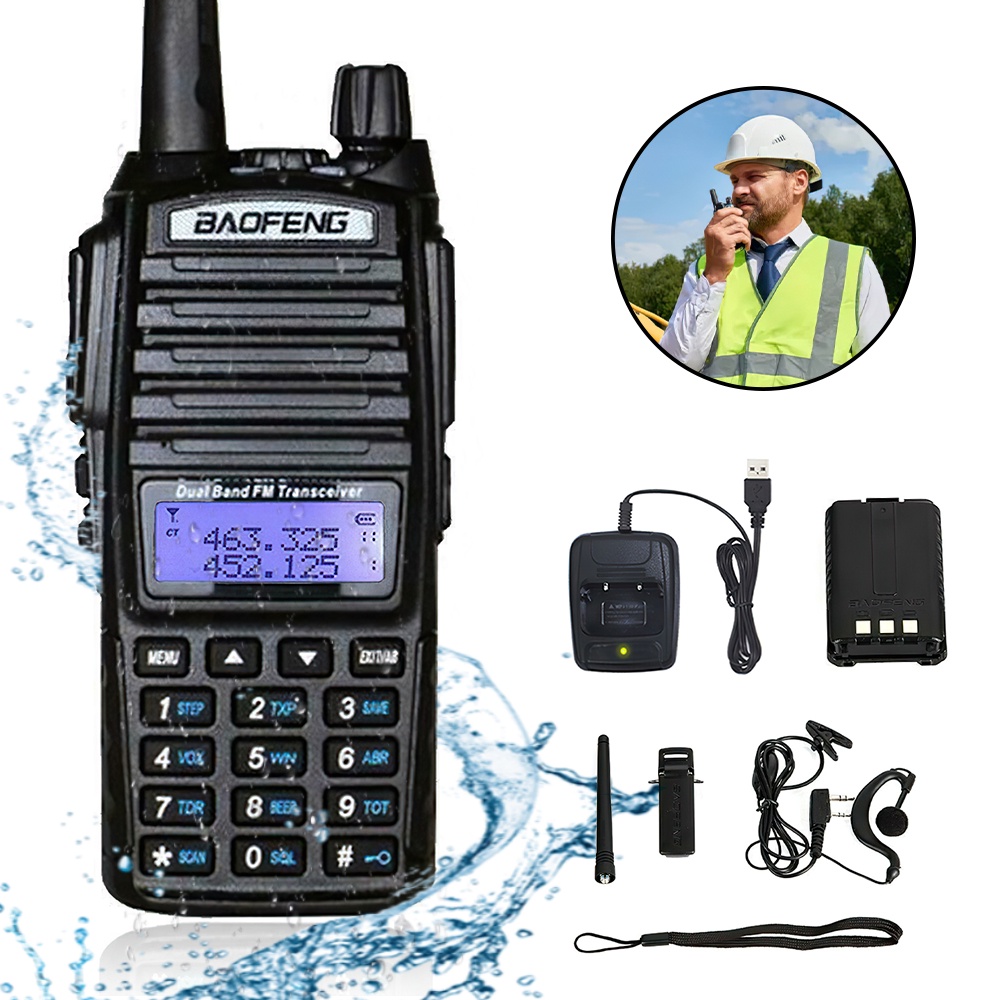 BBAOFENG Wireless Walkie Talkie 10KM 5W High Power VHF UHF Dual Band ...