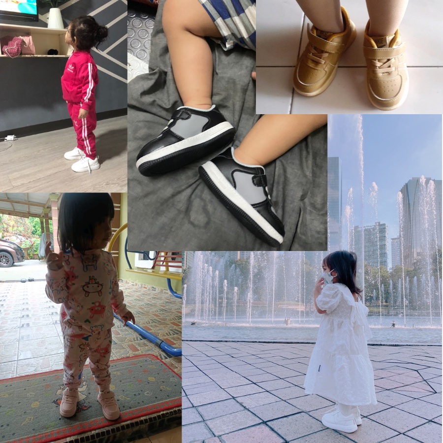 Bebby Home รองเท้าผ้าใบลําลอง หนัง PU นิ่ม สีขาว สีชมพู สําหรับเด็ก 6 ...