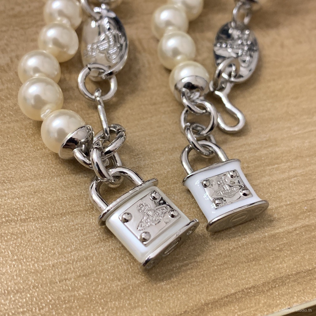 Vivienne สร้อยคอ จี้หัวล็อค ประดับมุก สีทอง สีเงิน - vivienne.studio.th ...