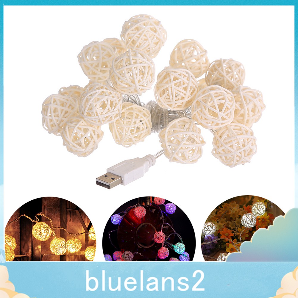 Blu2_ สายไฟลูกบอลพลาสติก 20 Led ยาว 2 . 2 ม . สําหรับตกแต่งคริสมาสต์ ...