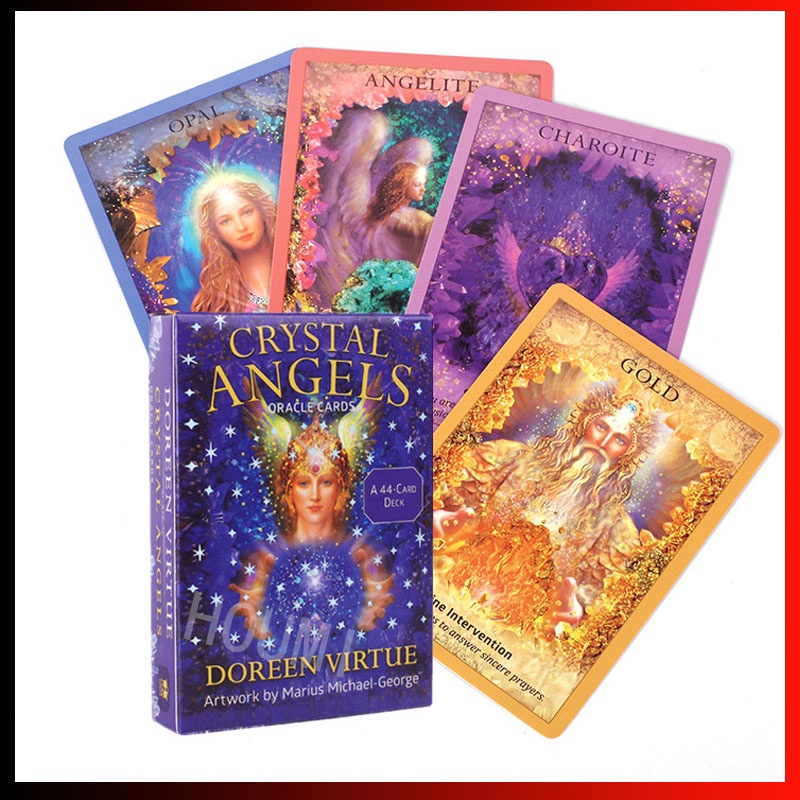แผ่นการ์ดคริสตัล Crystal Angels Oracle Cards 44 แผ่น | Shopee Thailand