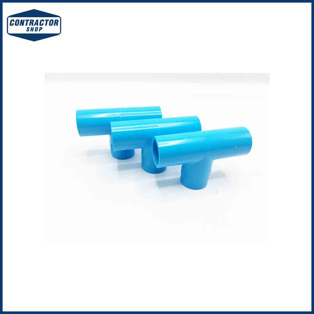สามทาง PVC พีวีซี หนา-ฟ้า ตราช้าง ขนาด 1/2" #TEE-WS B (10ตัว/แพ็ค) | Shopee Thailand