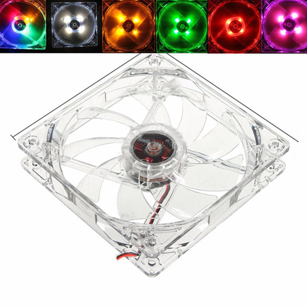 120mm pc computer fan 4 LED Light 12CM Fan PC CPU Cooling Cooler Fan ...