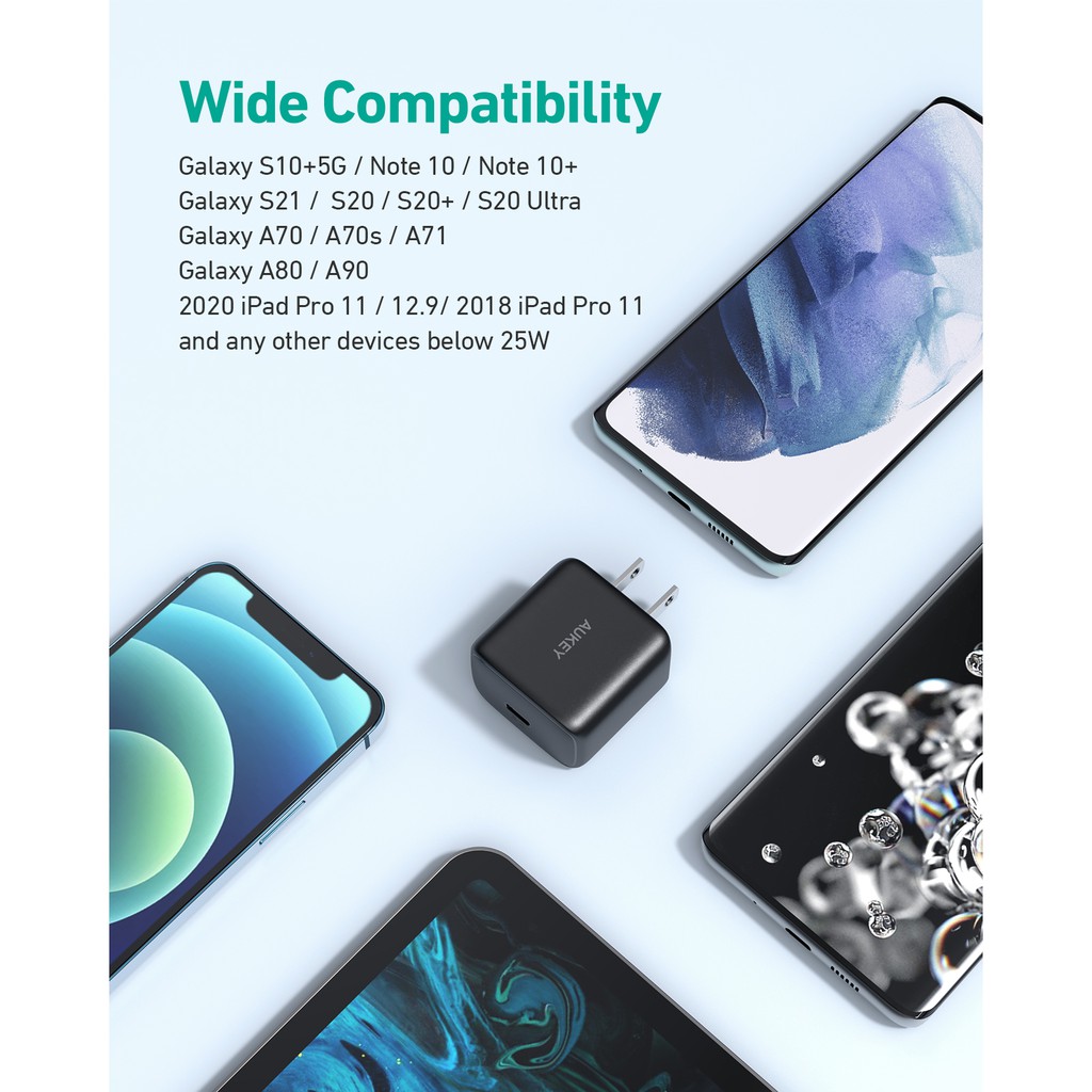 [ซื้อ 1 แถม 1 ] AUKEY PA-R1A หัวชาร์จเร็ว Samsung 25W PPS Power Delivery หัวชาร์จ หัวชาร์จซัมซุง ...