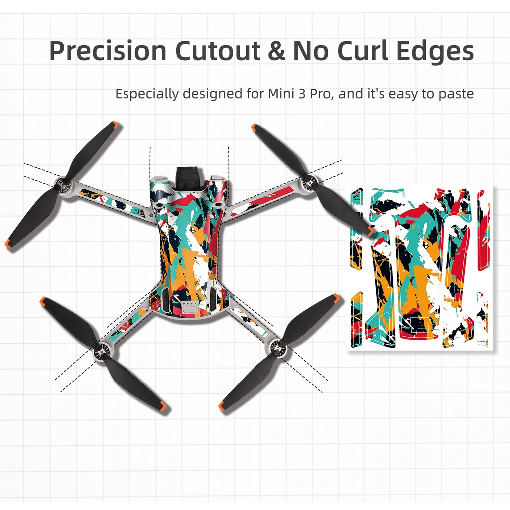 UAVFor DJI Mini 3 ro Stickers Drone rotective Film Waterroof Aircraft ...