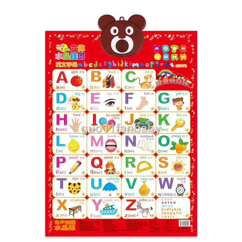 HOT SELLING Electronic Talking 3D Poster Alphabet Wall Chart, ABC Music ...